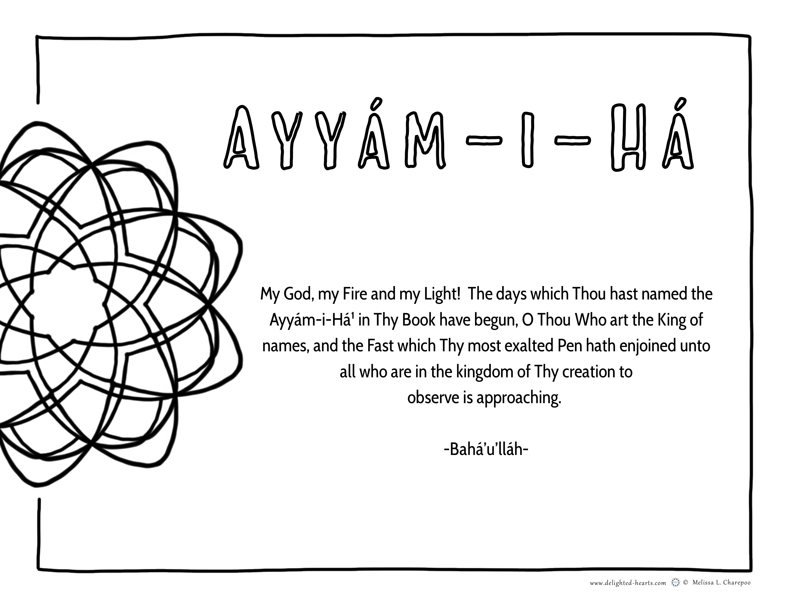 A Gift Coloring Page to celebrate Ayyam-i-Ha! – Delighted Hearts
