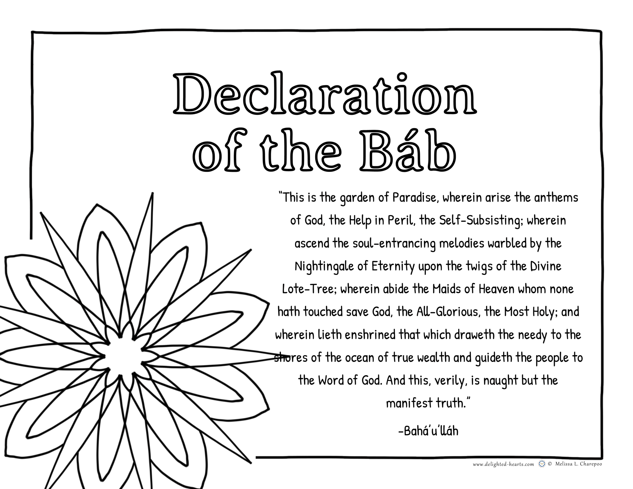 A Gift Coloring Page to Celebrate the Declaration of the Báb ...