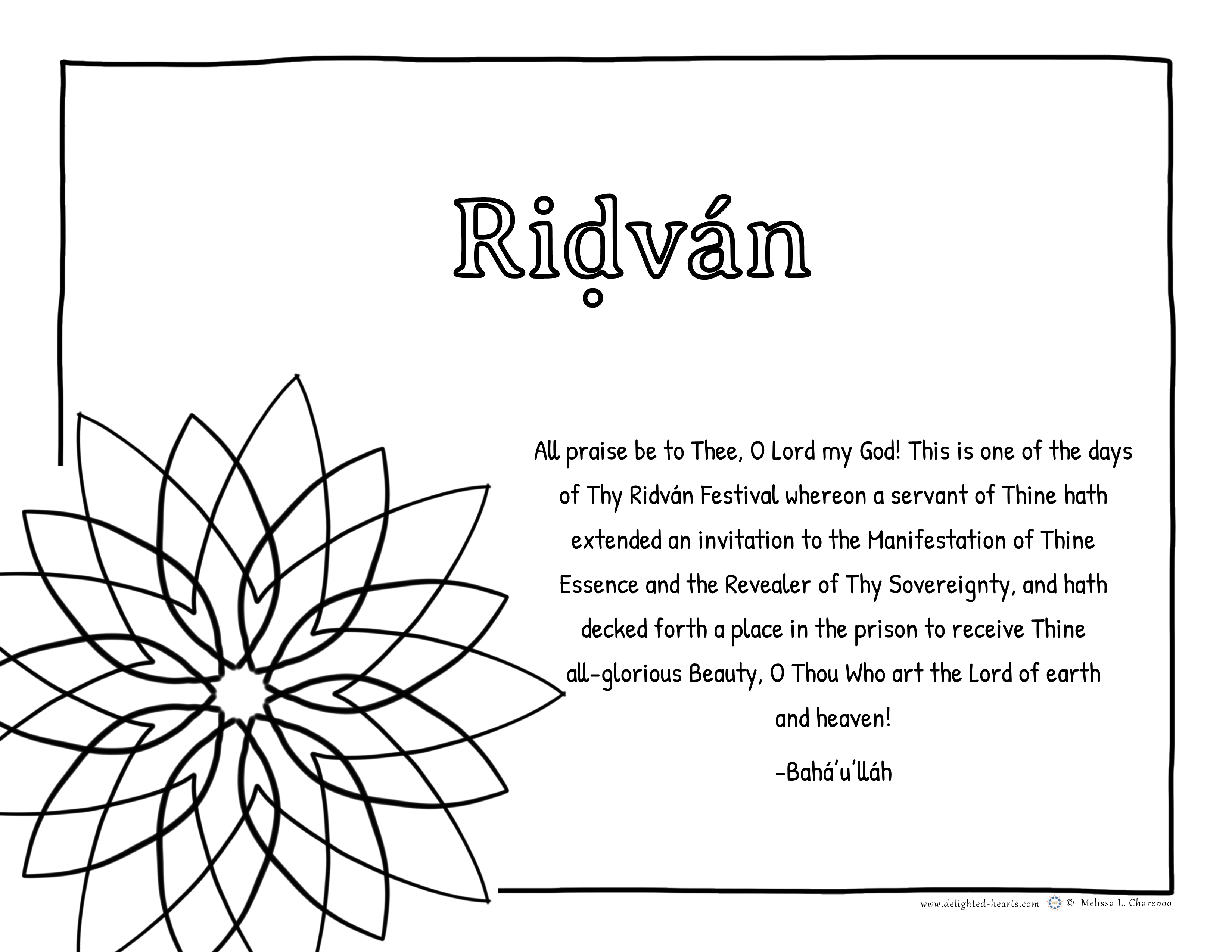 A Gift Coloring Page to Celebrate Ridván – Delighted Hearts